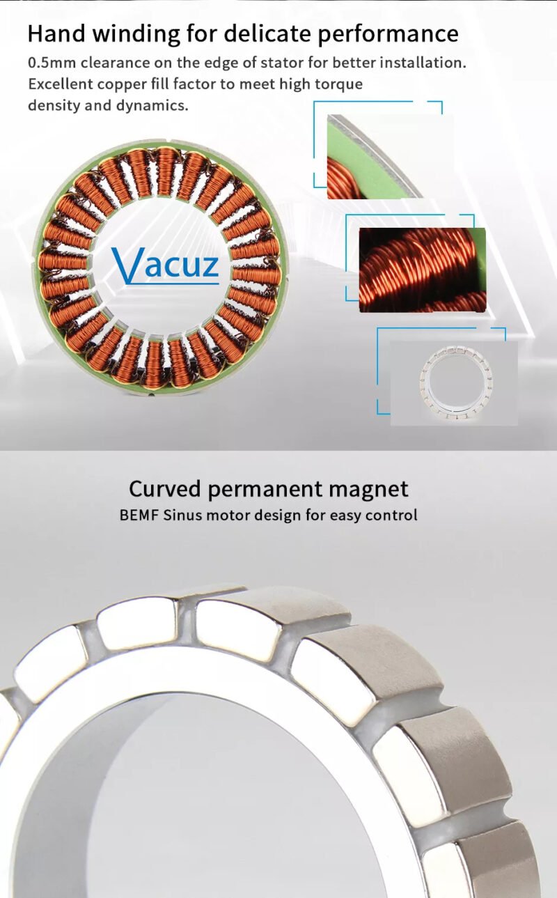 24V BLDC Frameless Separate Rotor Stator Inrunner Brushless Robot Arm ...